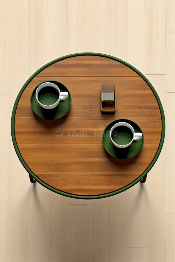 Two Cups of Coffee on Table with Cell Phone. Generative AI Stock Image ...