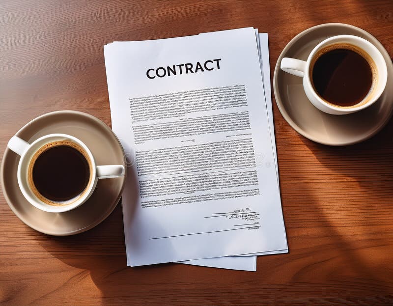 Contract Papers. Document. Folder with Stamp and Text Stock ...