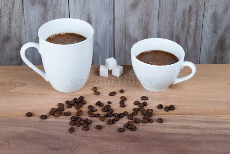 Two Cups of Coffee on the Table Stock Photo - Image of arabica, morning ...