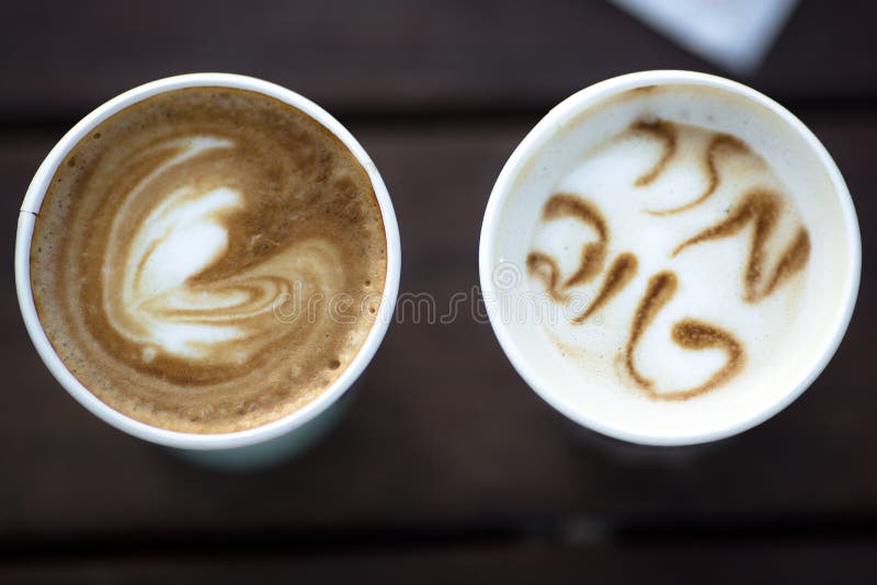 Two cups of coffee stock image. Image of coffee, brown - 68239527