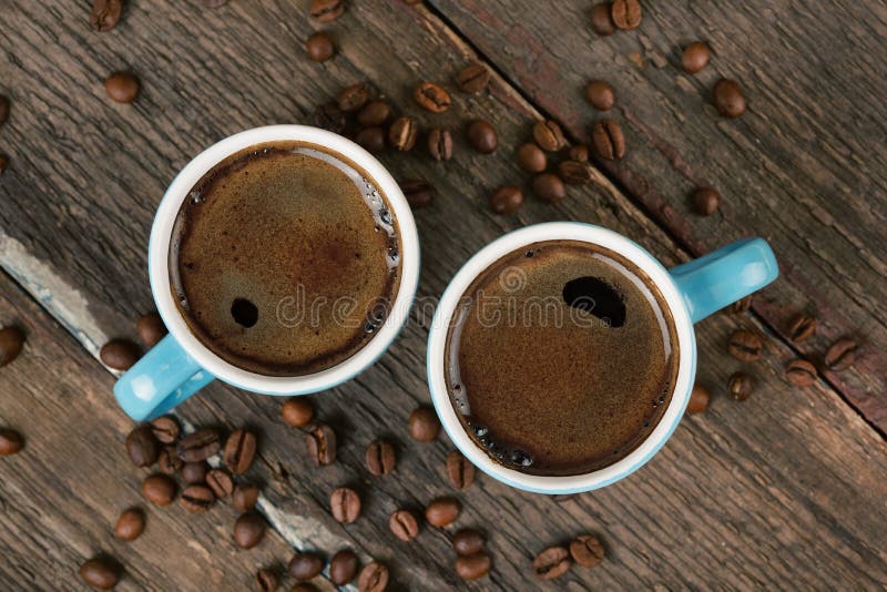 Two cups of coffee stock image. Image of drink, breakfast - 35457609