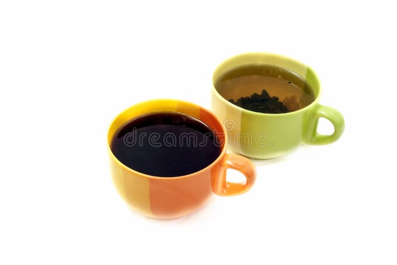 Two different cups of tea stock image. Image of lifestyle - 20292389