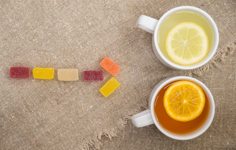 Two Cups with Different Types of Tea Stock Image - Image of view, fresh ...