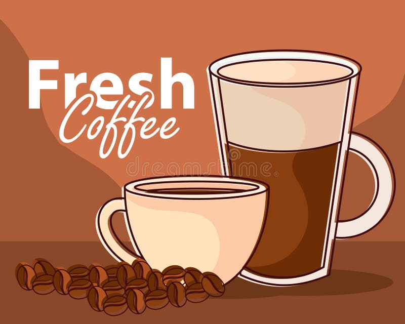 Fresh Coffee Poster or Banner Stock Vector - Illustration of decoration ...