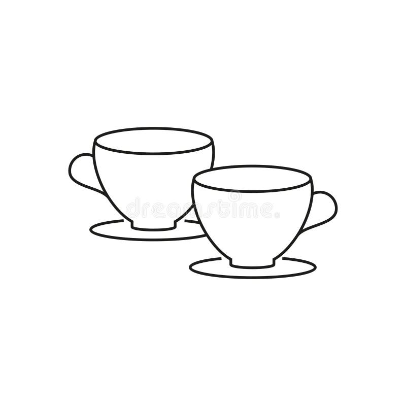 Two cups icon stock vector. Illustration of simple, caffeine - 108898606