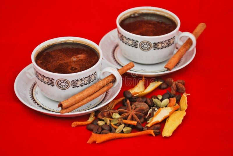 Two cups of morning coffee stock image. Image of ingredient - 20694469