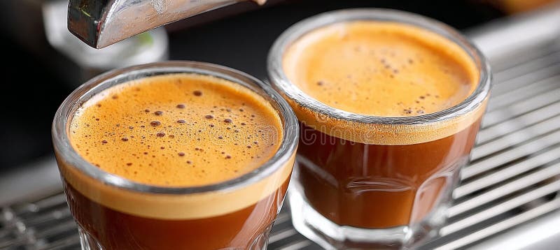 Two Cups Overflowing with Aromatic Espresso Shots, Capturing the Joy of ...