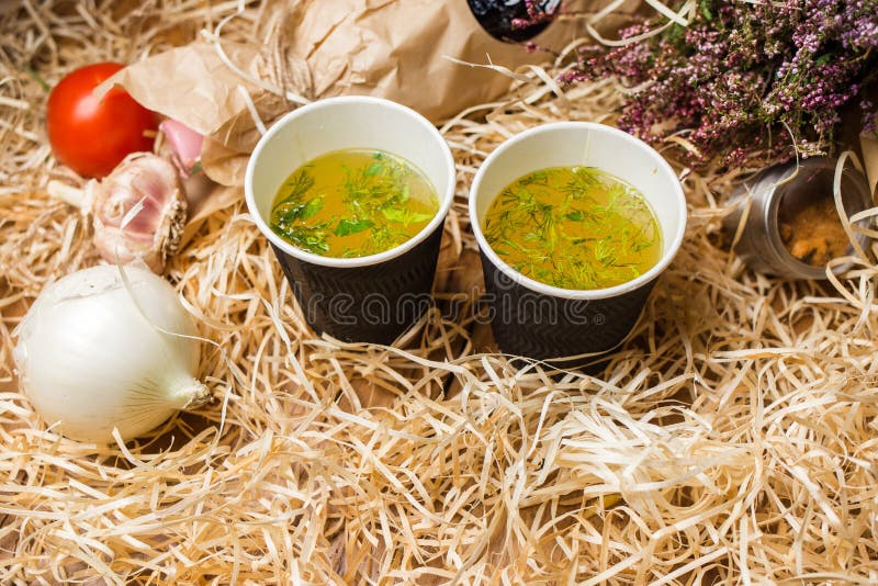 Cups of Soup at a Soup Kitchen for the Poor Stock Image - Image of ...