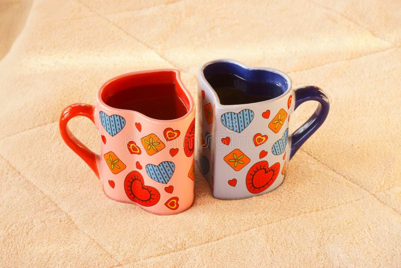 Two cups of tea stock photo. Image of drink, indoors - 49831512