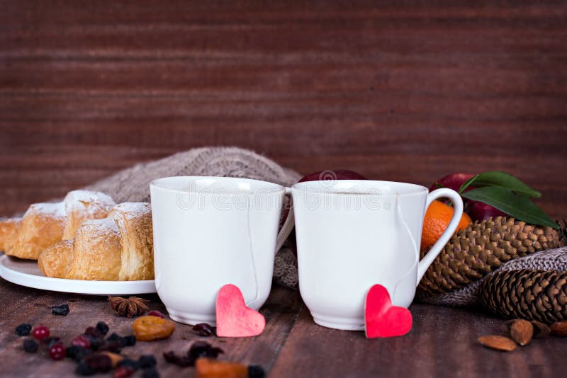 Two Cups of Tea in a Romantic Setting. Stock Image - Image of romantic ...