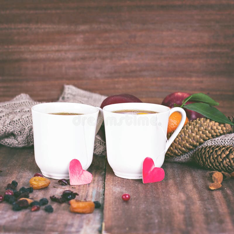 Two Cups of Tea in a Romantic Setting. Stock Photo - Image of lunch ...