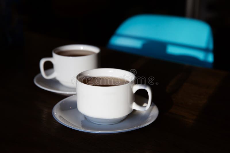 Two Cups of Tea on the Table Stock Image - Image of leaves, traditional ...
