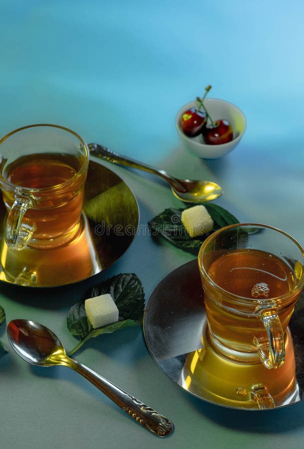 Two cups of tea stock photo. Image of bunch, organic - 279509118