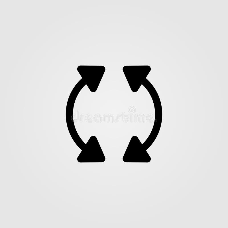 Two Curved Arrows Icon in Line Design Style Stock Vector - Illustration ...