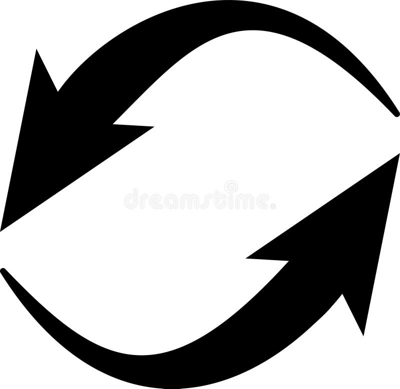 Two Curved Black Arrows Rotating Clockwise Create a Circular Shape ...