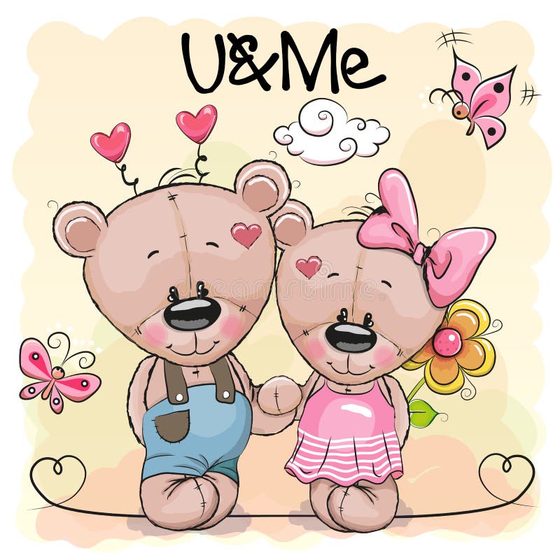 Two Cute Bears stock vector. Illustration of cartoons - 62393265
