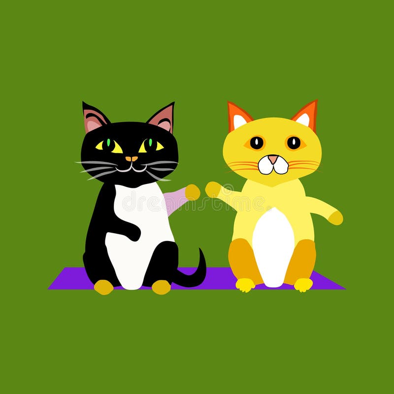 Two Cute and Beautiful Baby Cat Vector Art Stock Vector - Illustration ...
