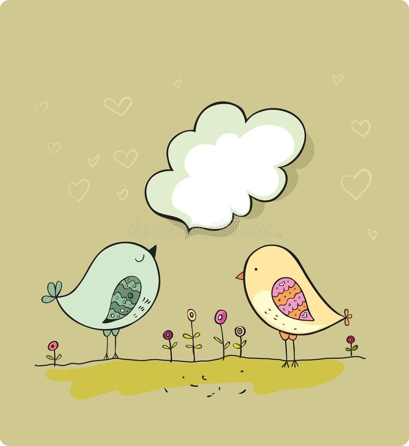 Two cute birds stock vector. Illustration of nature, mate - 11107543