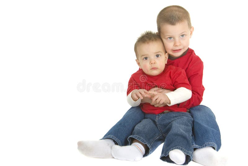 Two Cute Boys Hug Each Other Stock Image - Image of childhood, charming ...