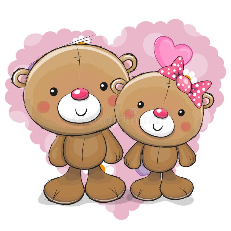 Two Cute Cartoon Bears stock vector. Illustration of beautiful - 97219990