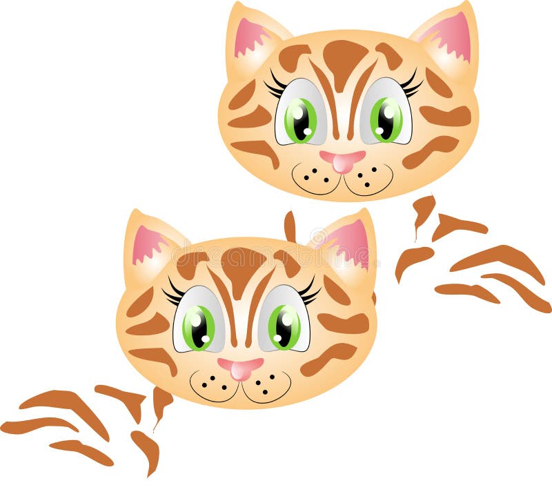 Cats twins . Cartoon stock vector. Illustration of childhood - 19746856