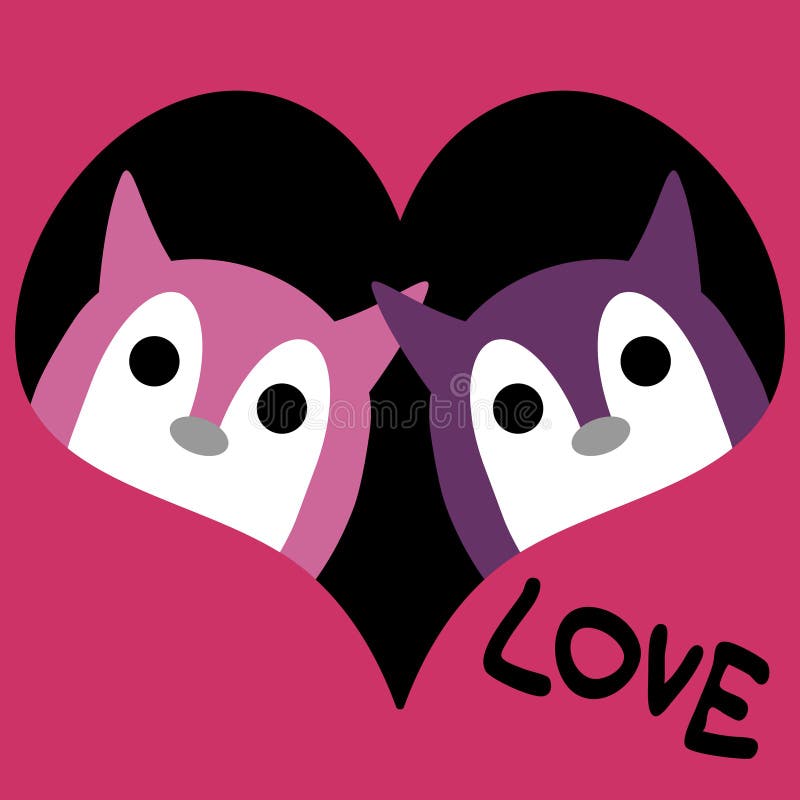 Two cute creatures in love stock vector. Illustration of babyish - 28304878