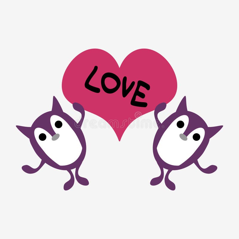 Two cute creatures in love stock vector. Illustration of babyish - 28304878