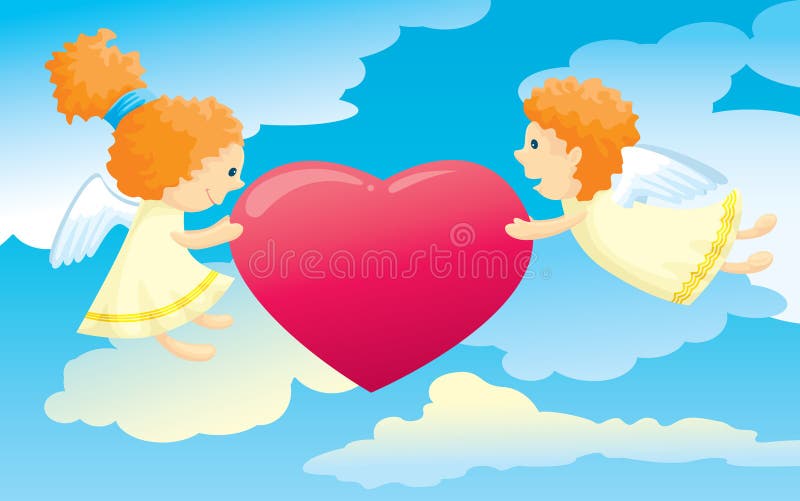 Two cute cupids stock vector. Illustration of cute, cupid - 12333232