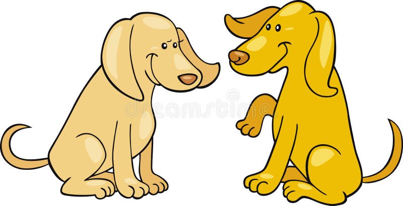 Two cute little dogs stock illustration. Illustration of mammal - 18923804