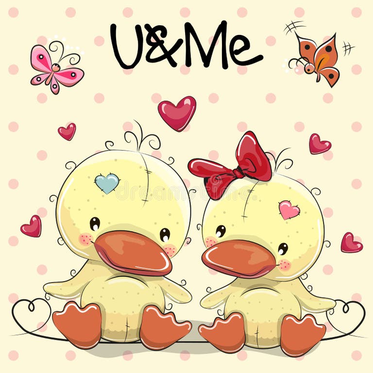 Two Cute Ducks stock vector. Illustration of child, drawing - 76783137