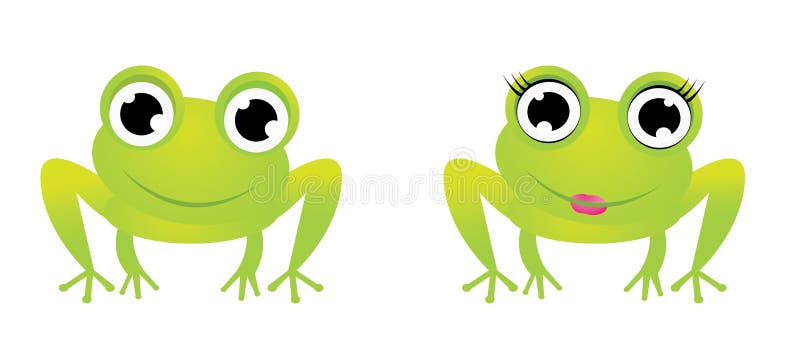 Two cute frog characters stock illustration. Illustration of happy ...