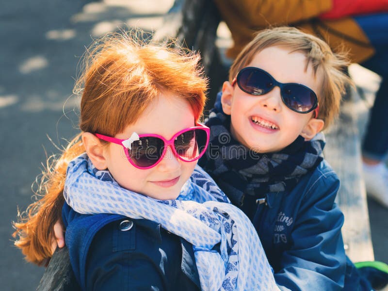 Two Cute Kids, Siblings Hugging Outdoors Stock Image - Image of brother ...