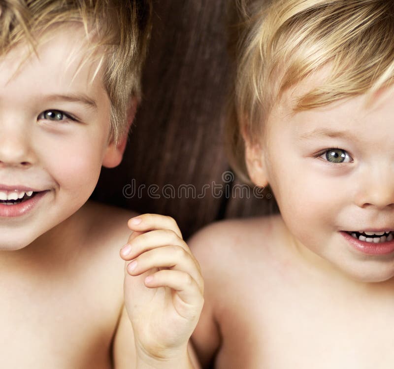 Two cute little boys stock image. Image of happiness - 27374085