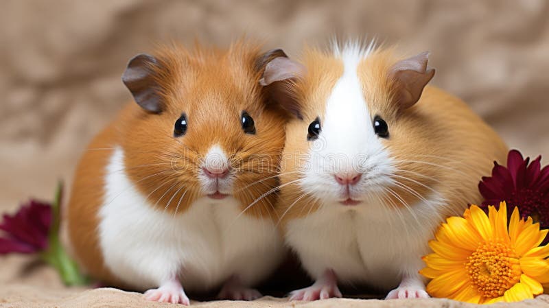 Two cute pet guinea pigs stock illustration. Illustration of cute ...