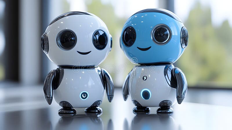 Friendly AI Robots stock image. Image of robotic, computer - 369465569