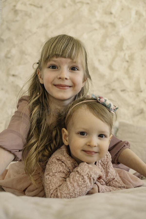 Two cute sisters portrait stock image. Image of lifestyle - 292646911