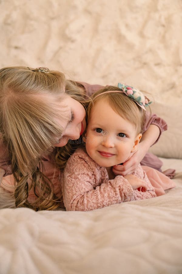 Two cute sisters portrait stock image. Image of childhood - 302462469