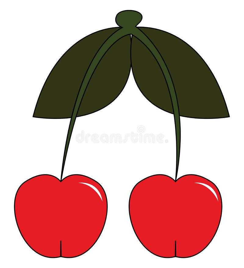 Small Cherries Cute Kawaii Cartoon Character Stock Illustration ...