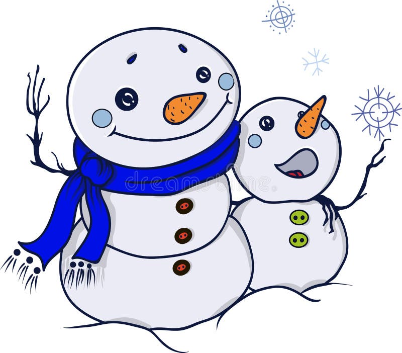 Two Cute Snowmen, Friends, Hugs Stock Vector - Illustration of couple ...