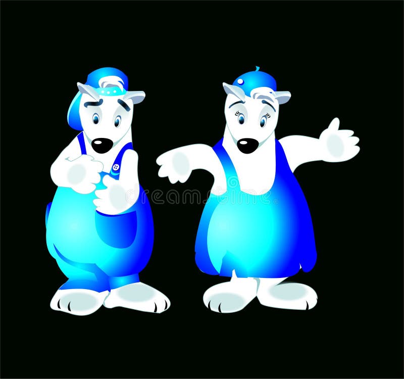 Two cute white bears stock vector. Illustration of love - 4231670