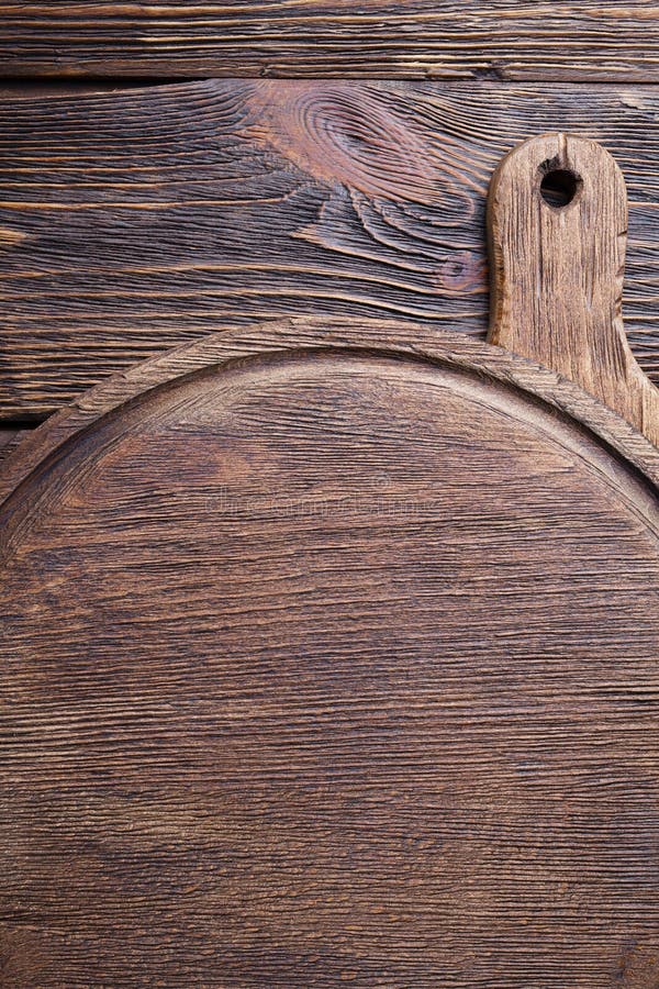 Two Cutting Boards on Wooden Table Background Stock Image - Image of ...