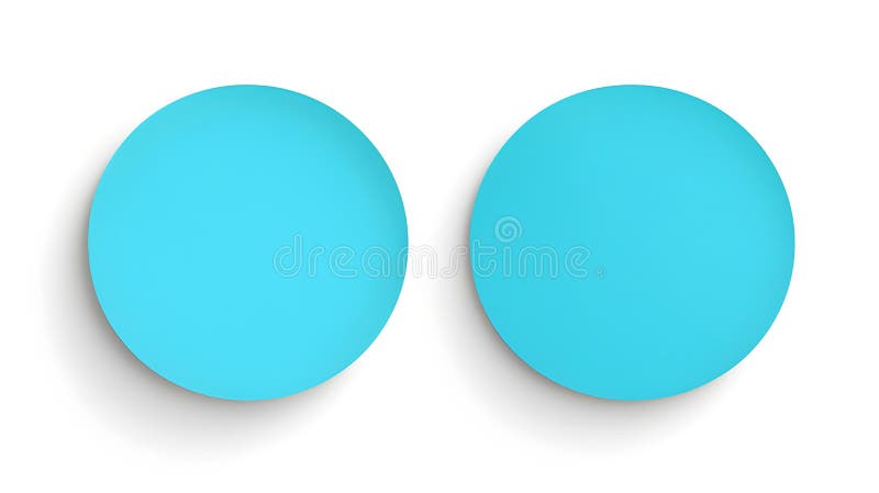 Two Cyan Round Paper Notes on a White Background. Brainstorming ...