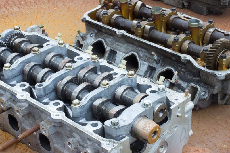 Two cylinder heads stock photo. Image of machinery, automotive - 56405500