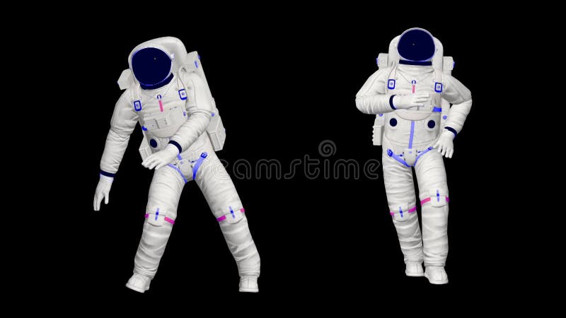 Realistic 3D Animation of Dancing Astronaut in Spacesuit in Space ...