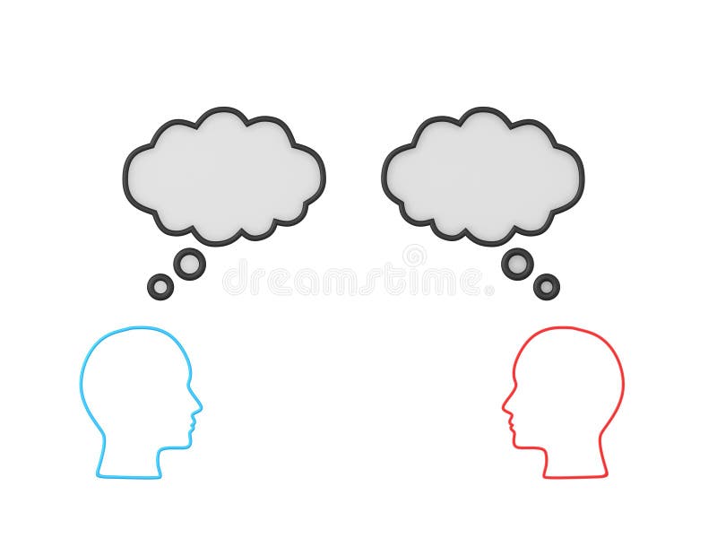 Head with thought bubbles stock vector. Illustration of discussion ...