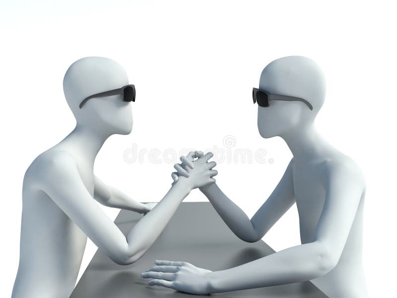 Two 3d Man Doing Arm Wrestling Stock Illustration - Illustration of ...
