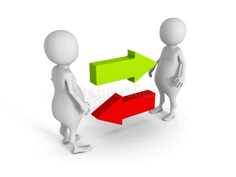 Two 3d Men Exchange Connection Concept with Arrows Stock Photo - Image ...