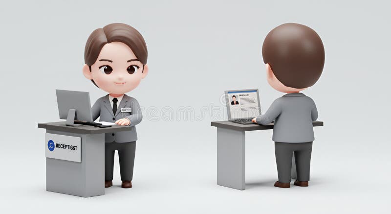 Two Receptionists Desk Work Stock Illustrations – 16 Two Receptionists ...