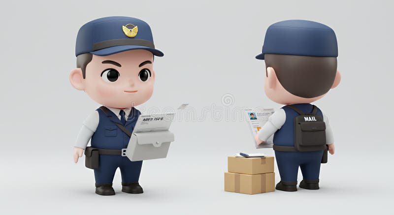 Cute Chibi Mail Carrier Characters Stock Illustrations – 2 Cute Chibi ...