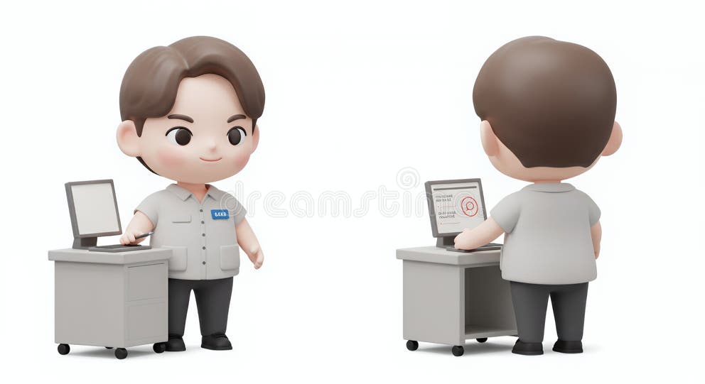 Two Friendly 3D Rendered Cartoon Male Characters Interacting with ...